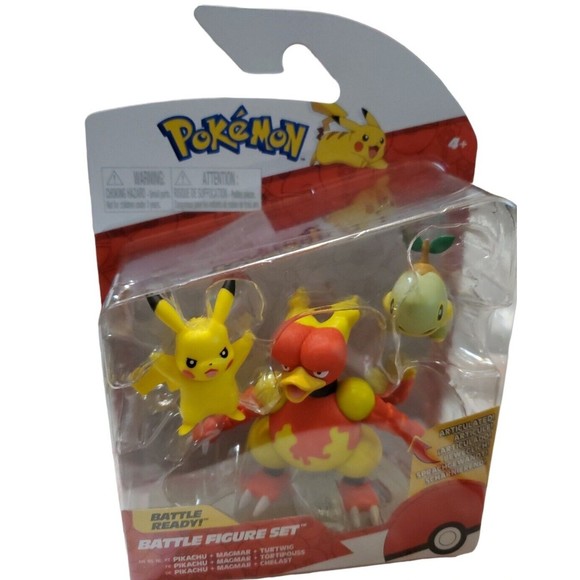 Toys | Pokemon Battle Figure Set 222 Magmar Pikachu Turtwig Figures New ...